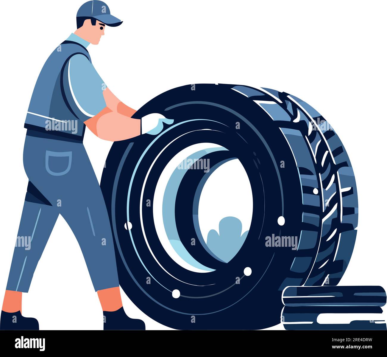 Mechanic in blue uniform Stock Vector Images - Alamy