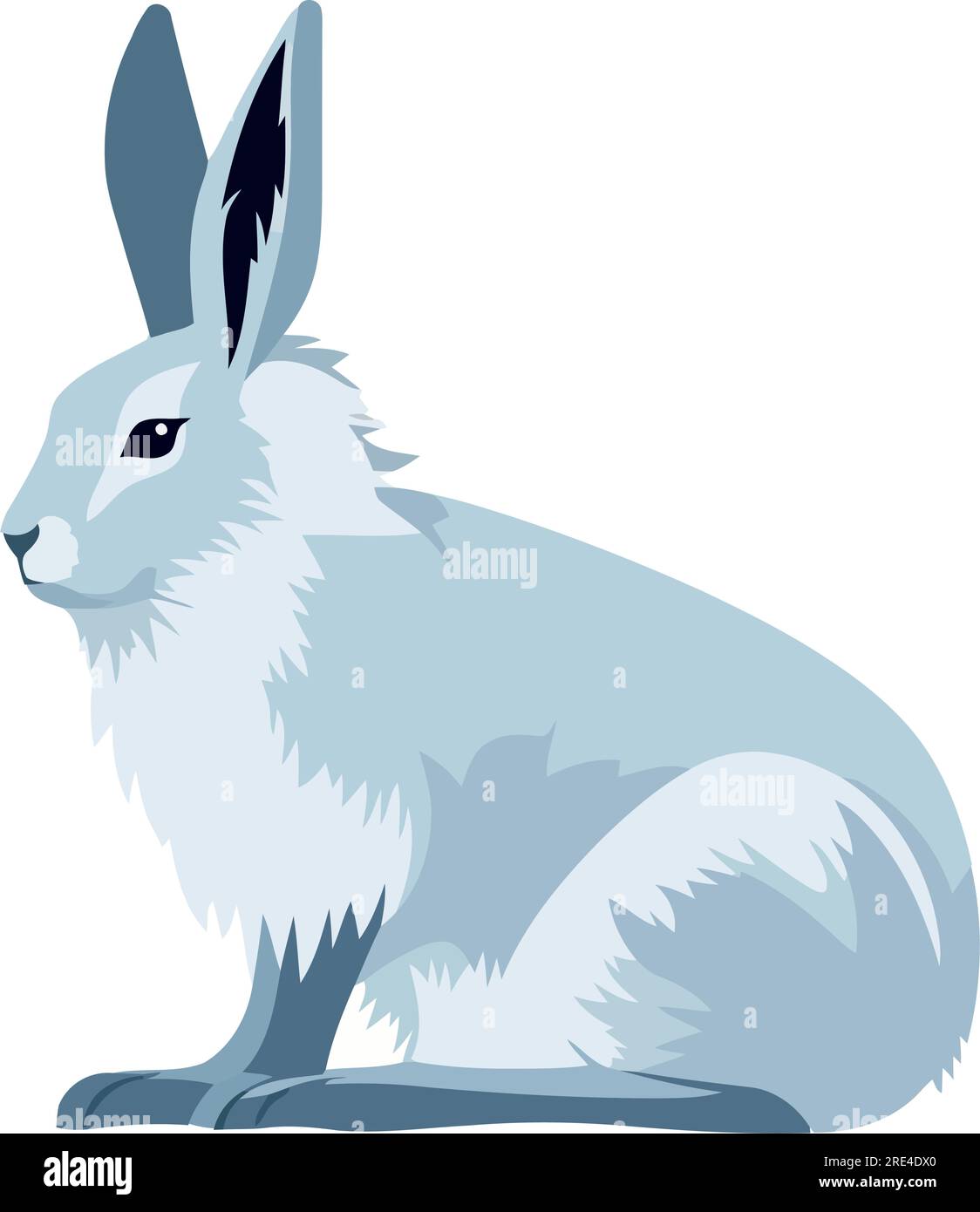 Fluffy blue hare sitting over white Stock Vector Image & Art - Alamy