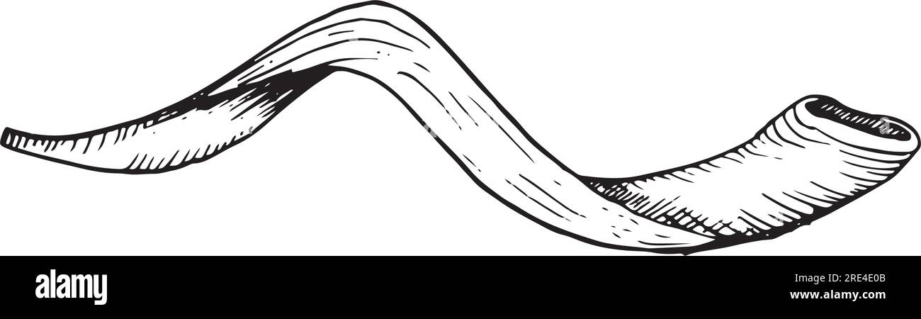 Vector long shofar horn for Rosh Hashanah and Yom Kippur graphic ...