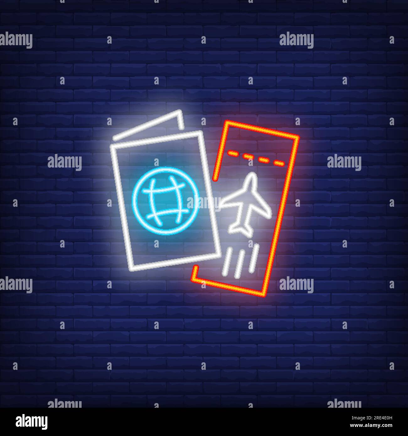 Passport and boarding pass neon sign Stock Vector Image & Art - Alamy