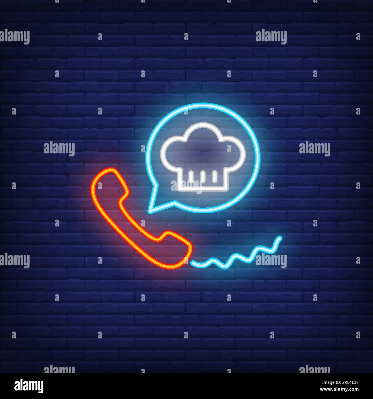 Ordering food neon sign Stock Vector Image & Art - Alamy