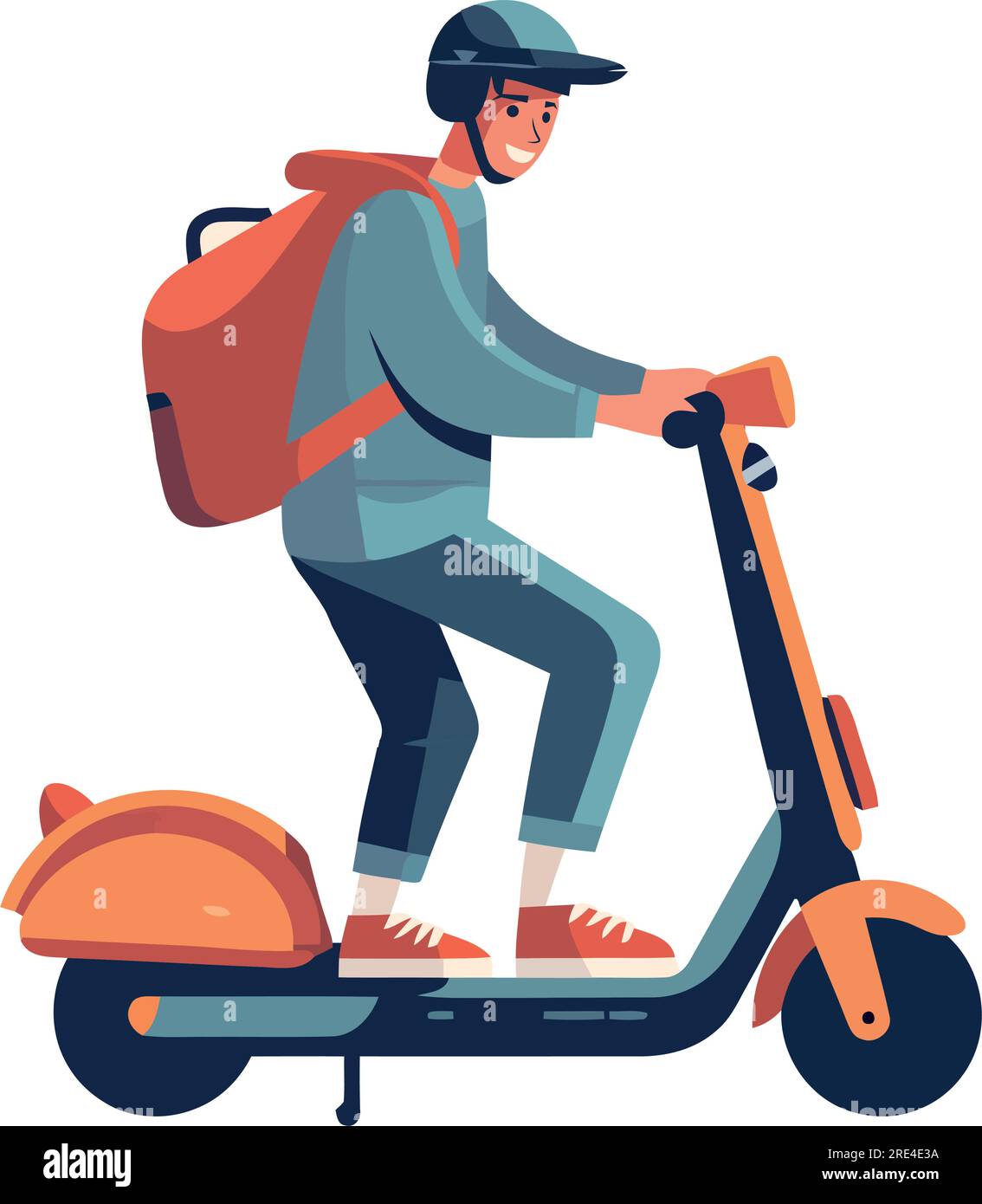 Electric scooter driver on Stock Vector Images - Alamy