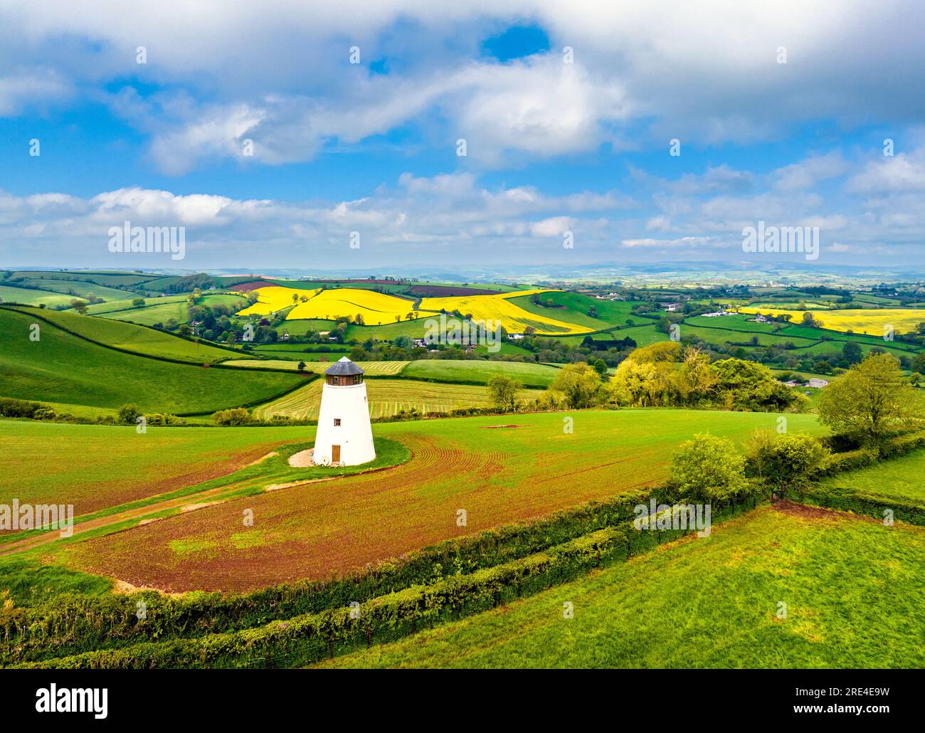 Devon Windmill over fields and farms from a drone, Torquay, Devon, England Stock Photo - Alamy