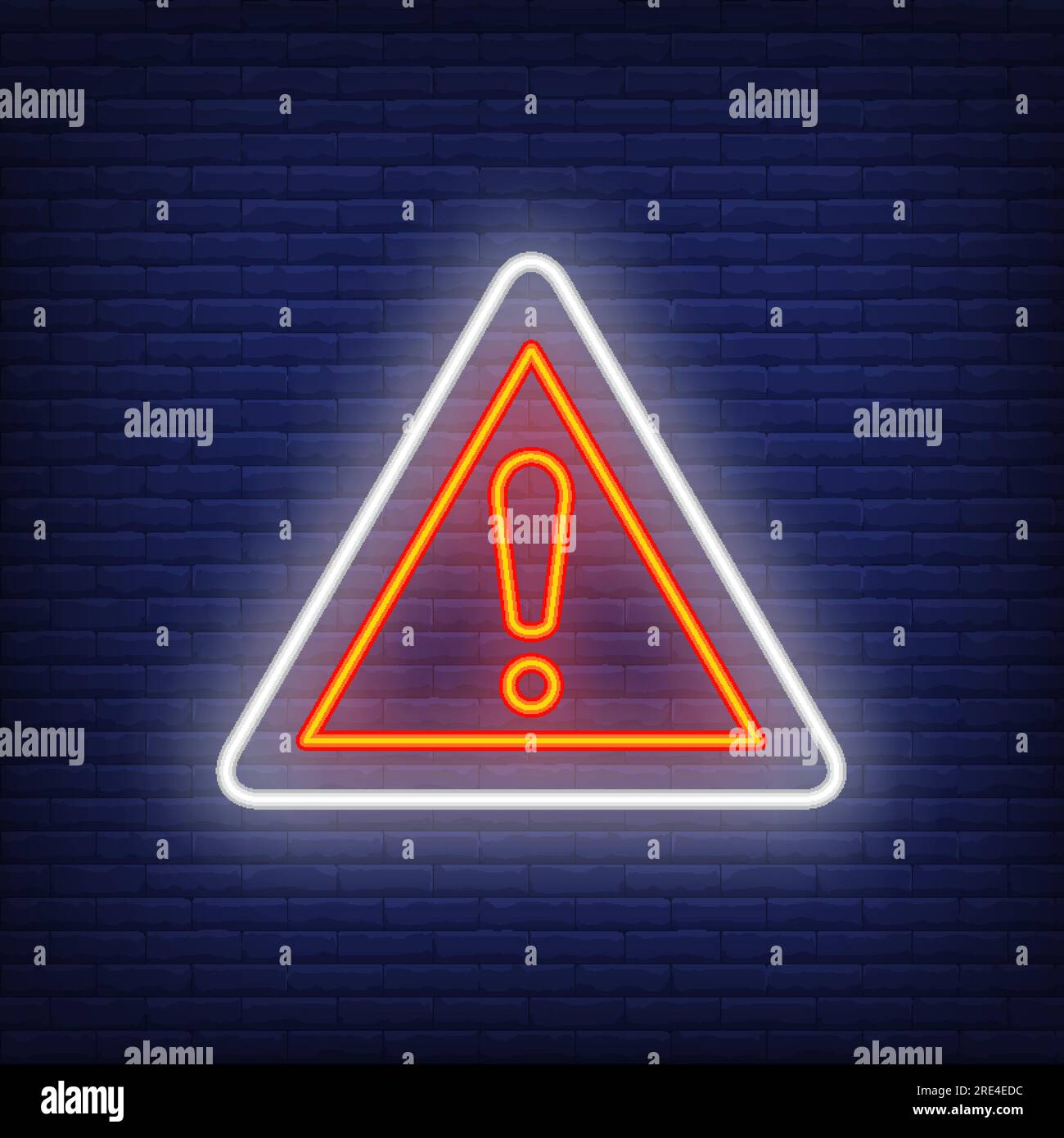Warning road neon sign Stock Vector Image & Art - Alamy
