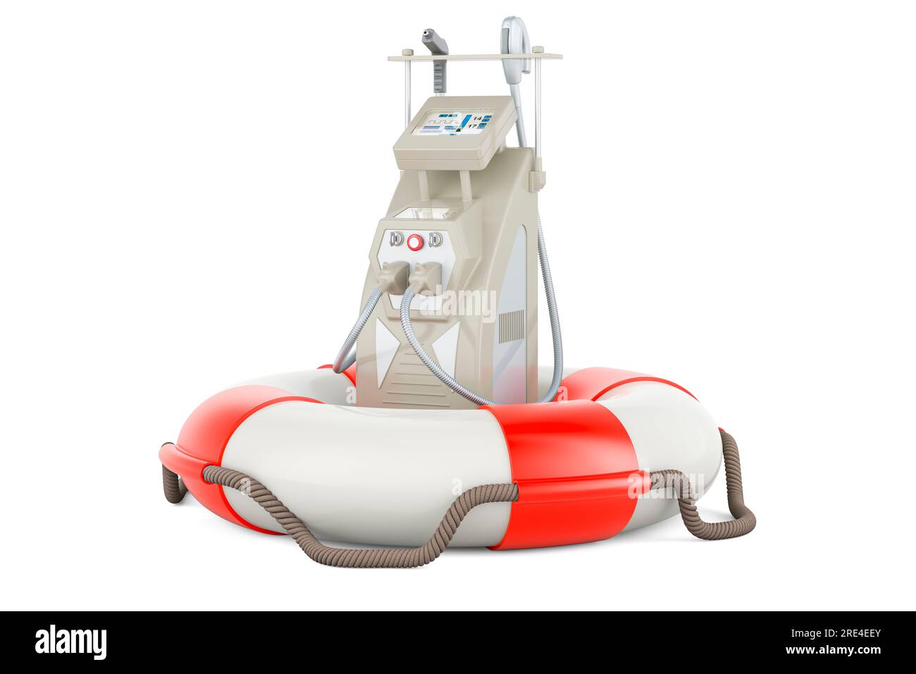 Professional Laser Tattoo Removal Machine with lifebuoy. 3D rendering ...