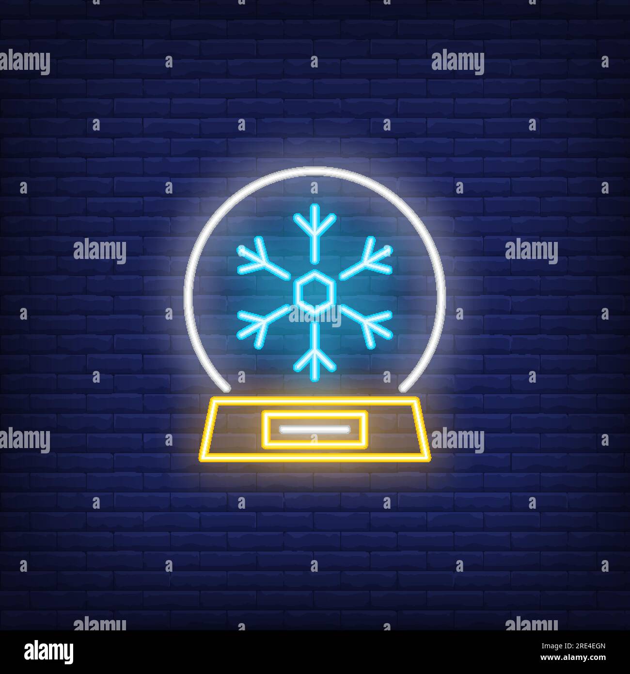 Snow globe neon sign Stock Vector Image & Art - Alamy