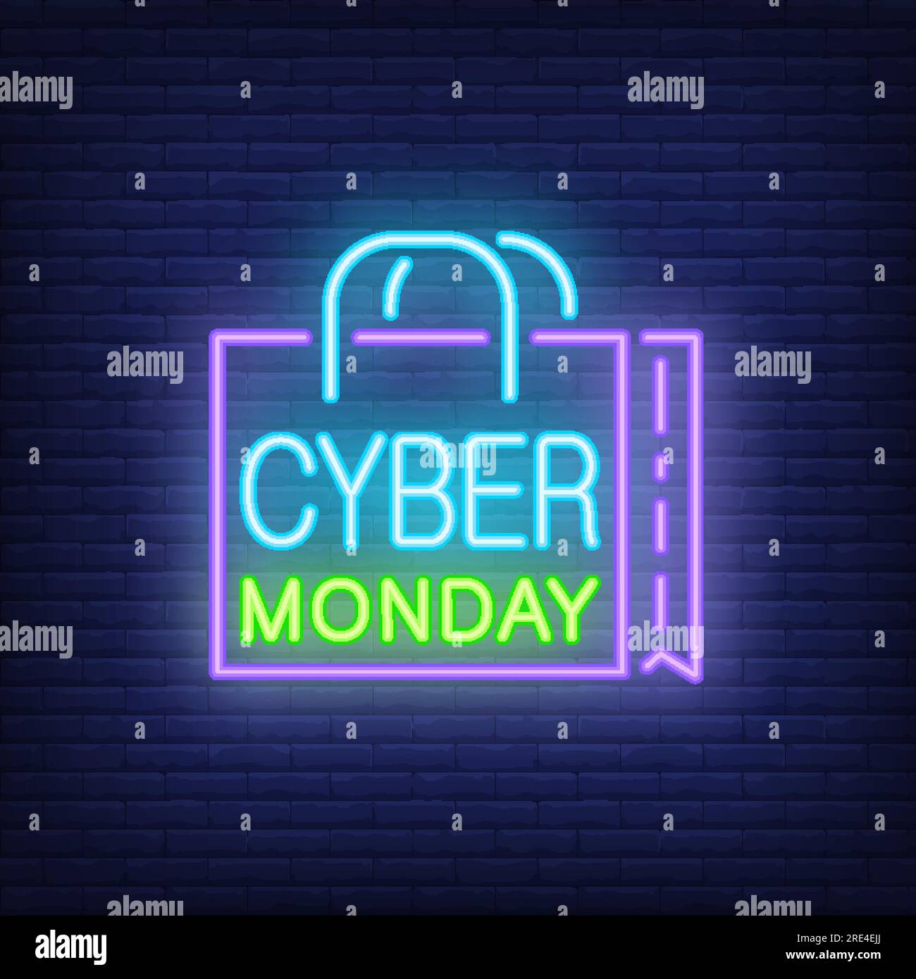 Cyber neon brick wall Stock Vector Images - Alamy