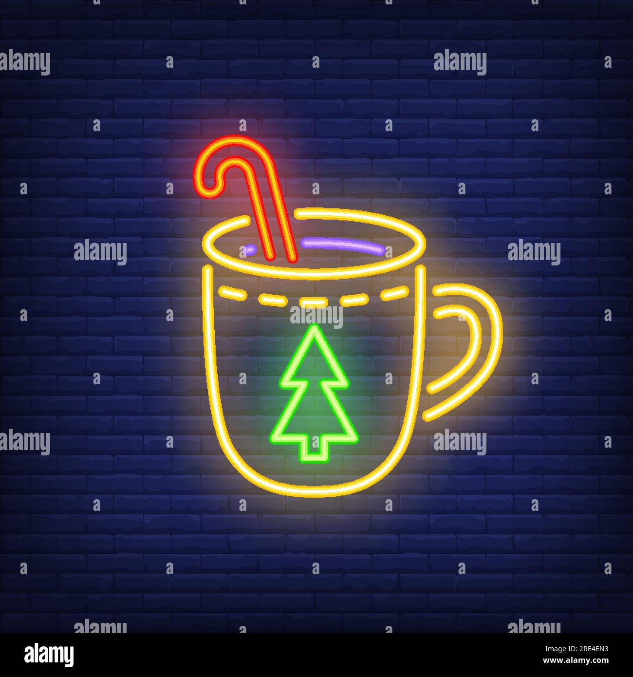 Christmas beverage neon sign Stock Vector Image & Art - Alamy