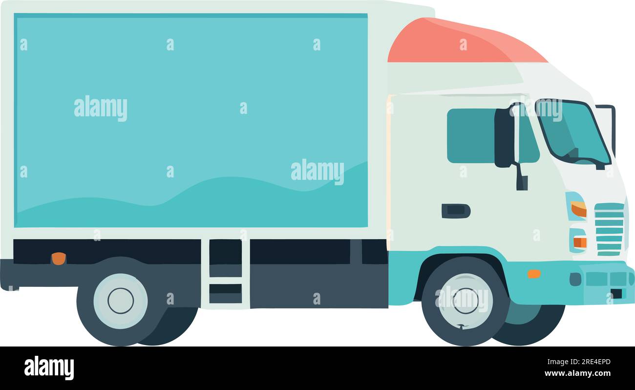 Truck driver delivering cargo container over white Stock Vector Image ...