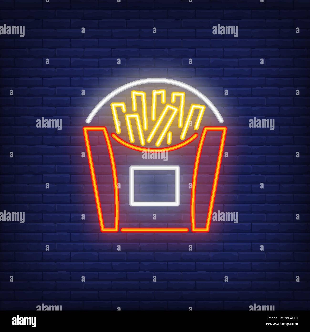 French fries in box neon sign Stock Vector Image & Art - Alamy