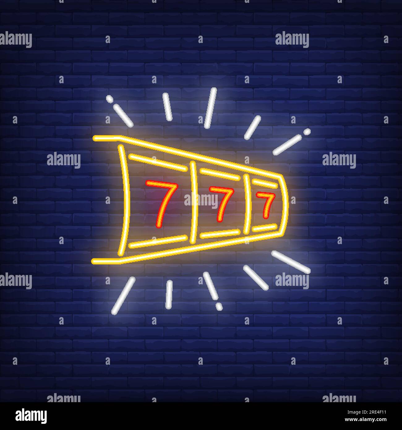 Slot machine screen with numbers neon sign Stock Vector Image & Art - Alamy