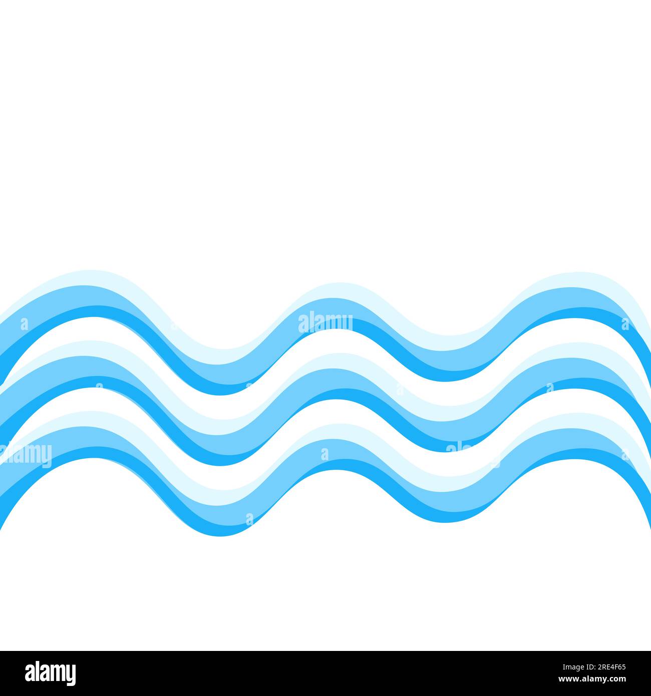 Blue waves with gradient decorative frame, vector design template ...