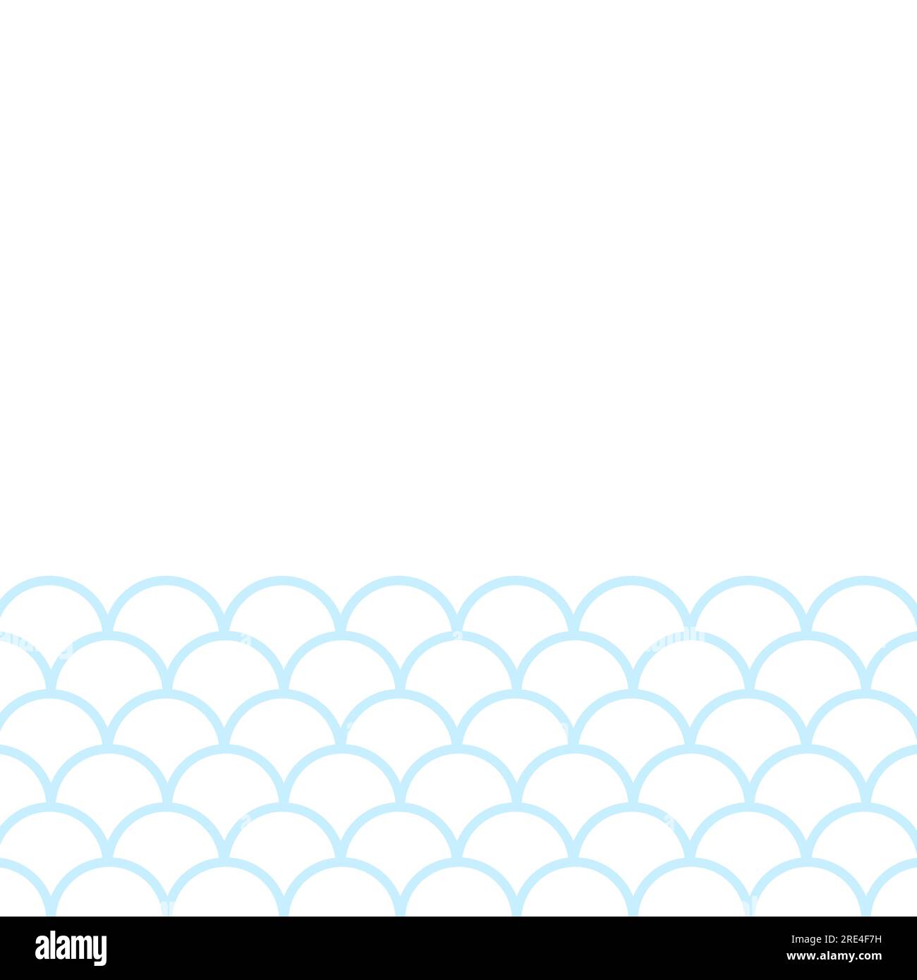 Fish scales border, abstract waves frame, vector design template Stock ...