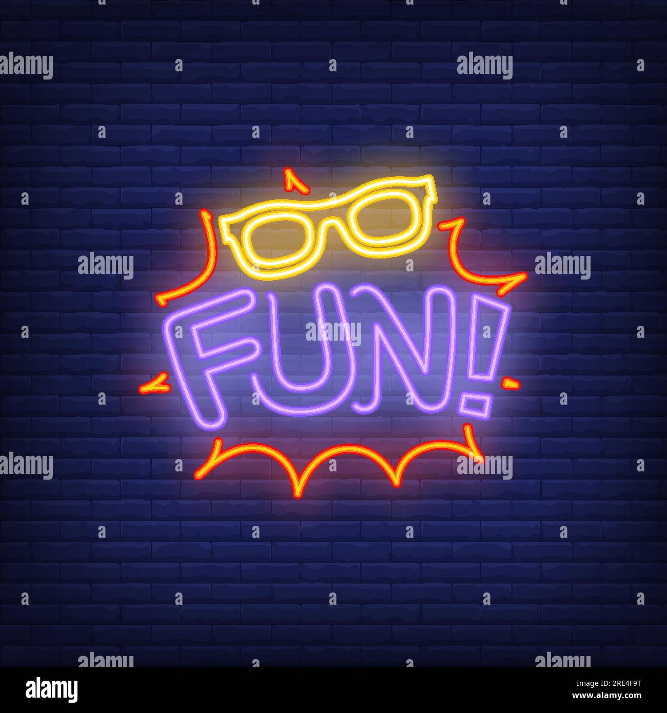 Neon FUN sign Stock Vector Image & Art - Alamy