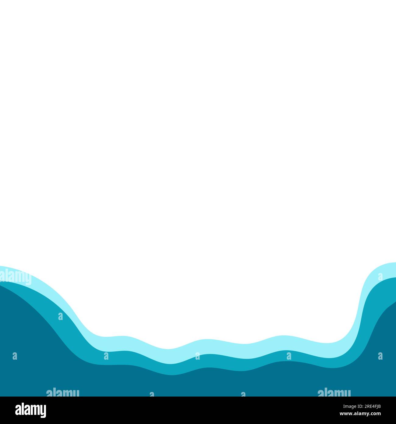 Corner frame water design elements isolate. Waves frame vector Stock ...