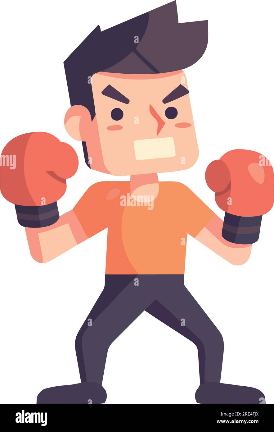 Muscular man with box gloves over white Stock Vector Image & Art - Alamy