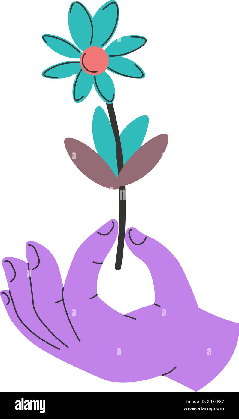 Flower in bloom, blossom and biodiversity of nature, isolated hand ...