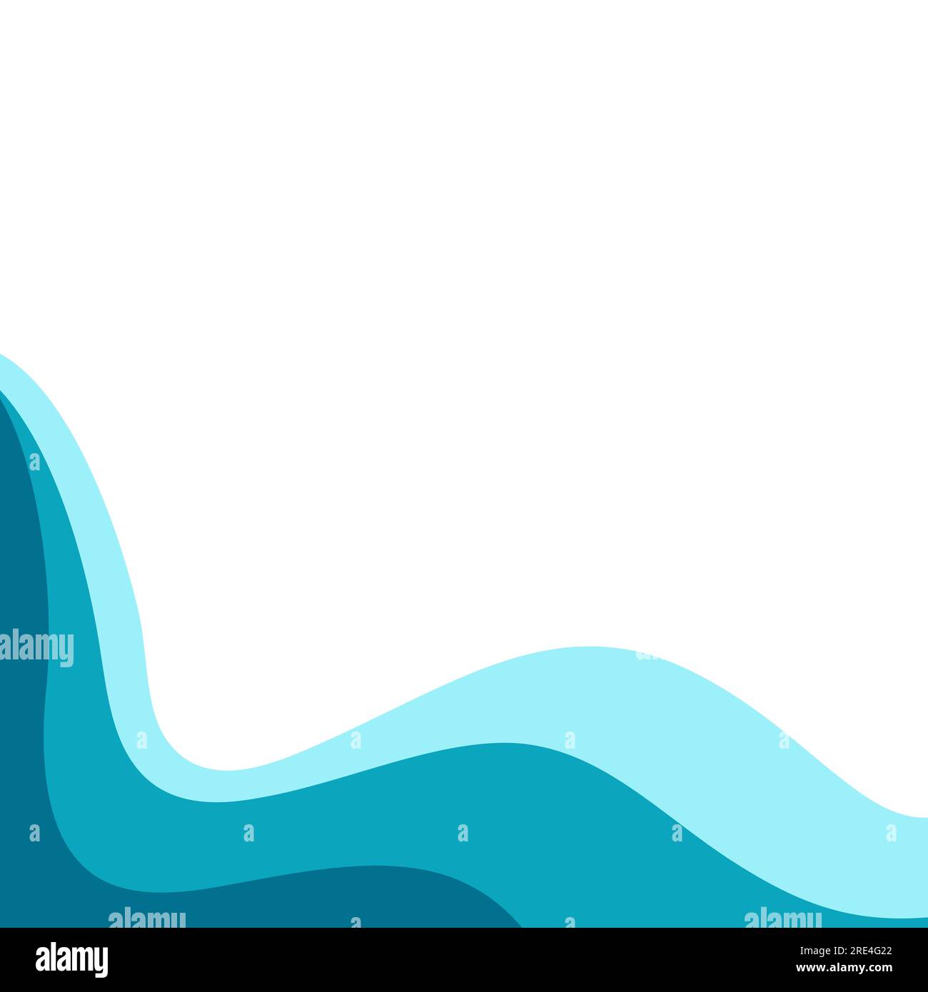 Corner frame water design elements isolate. Waves frame vector Stock ...