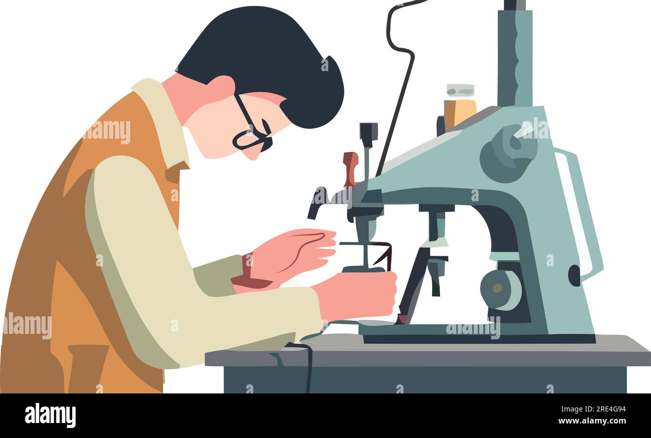 Using sewing machine Cut Out Stock Images & Pictures - Alamy