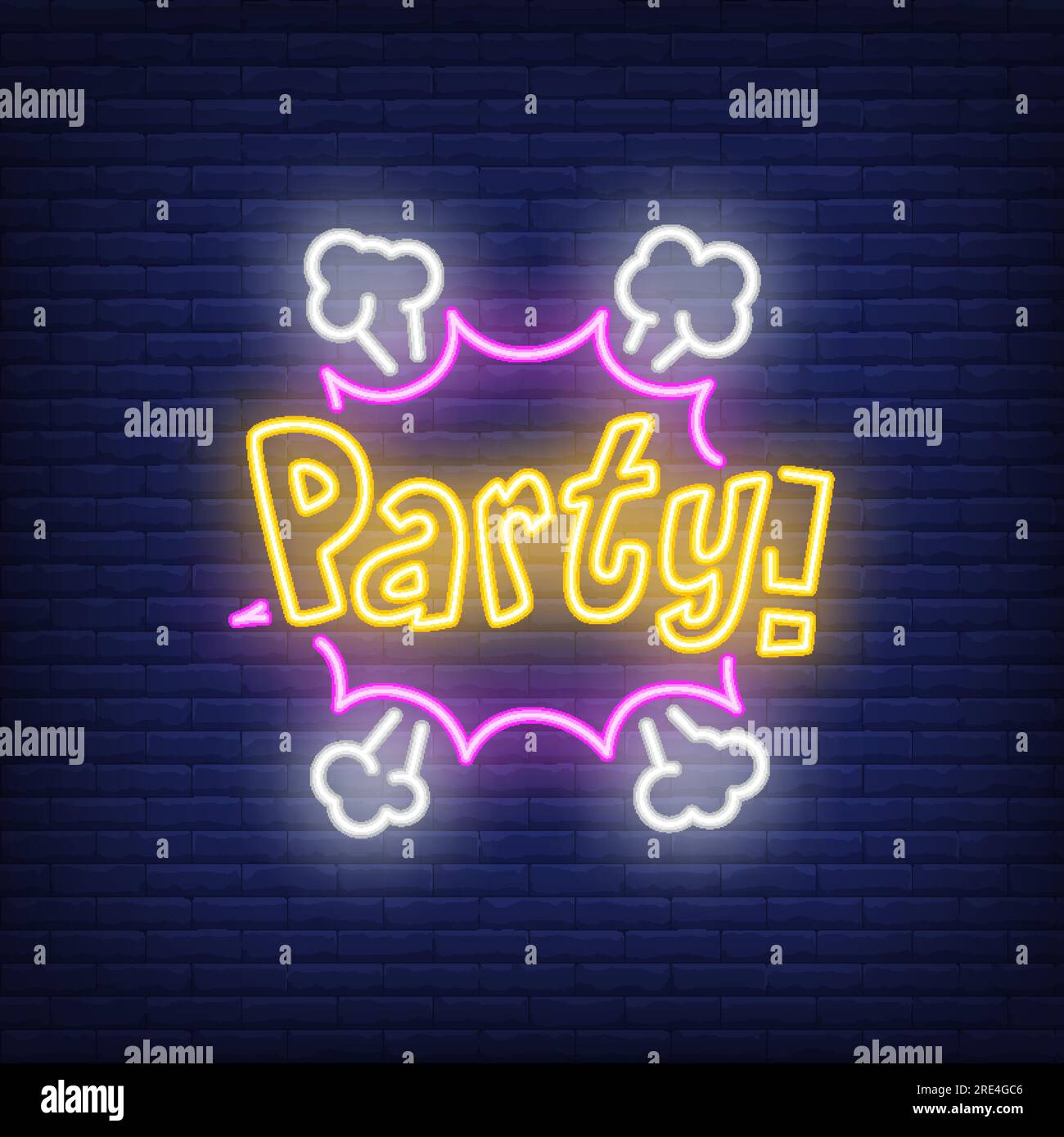 Night evening neon sign Stock Vector Images - Alamy