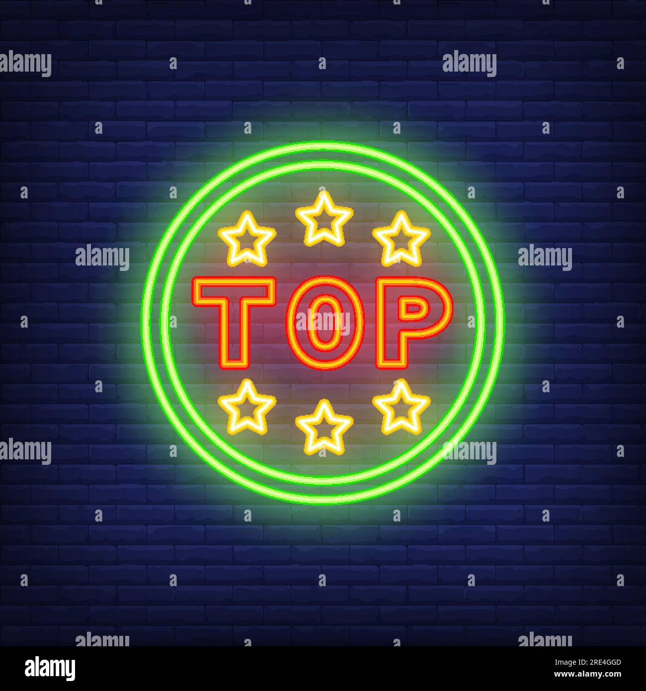 Top neon sign with stars Stock Vector Image & Art - Alamy