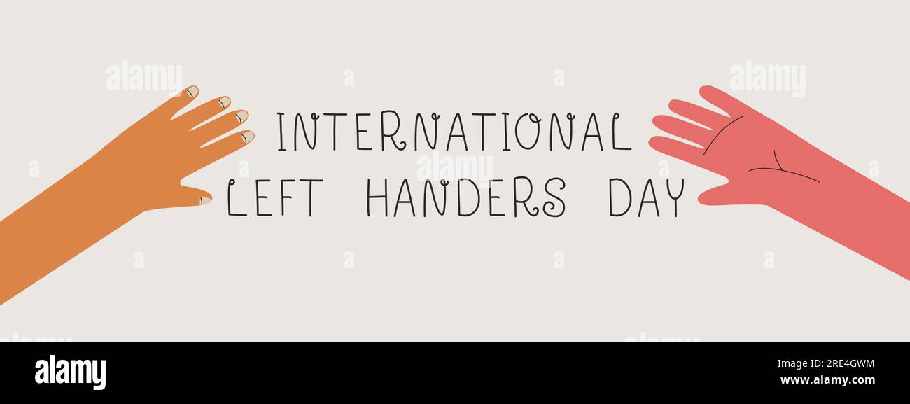 International left handers day. Vector banner for the holiday on August ...