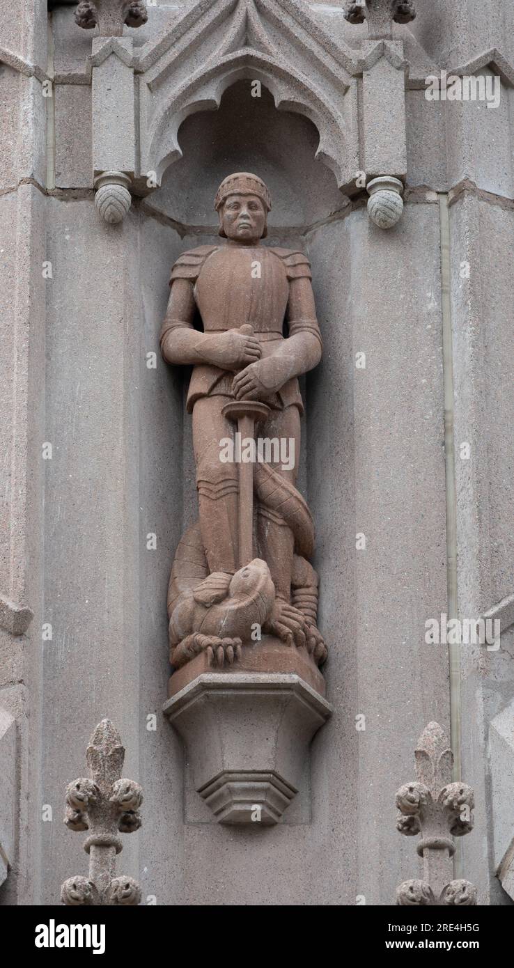 Saint George statue on the renovated and relocated Coventry Cross ...