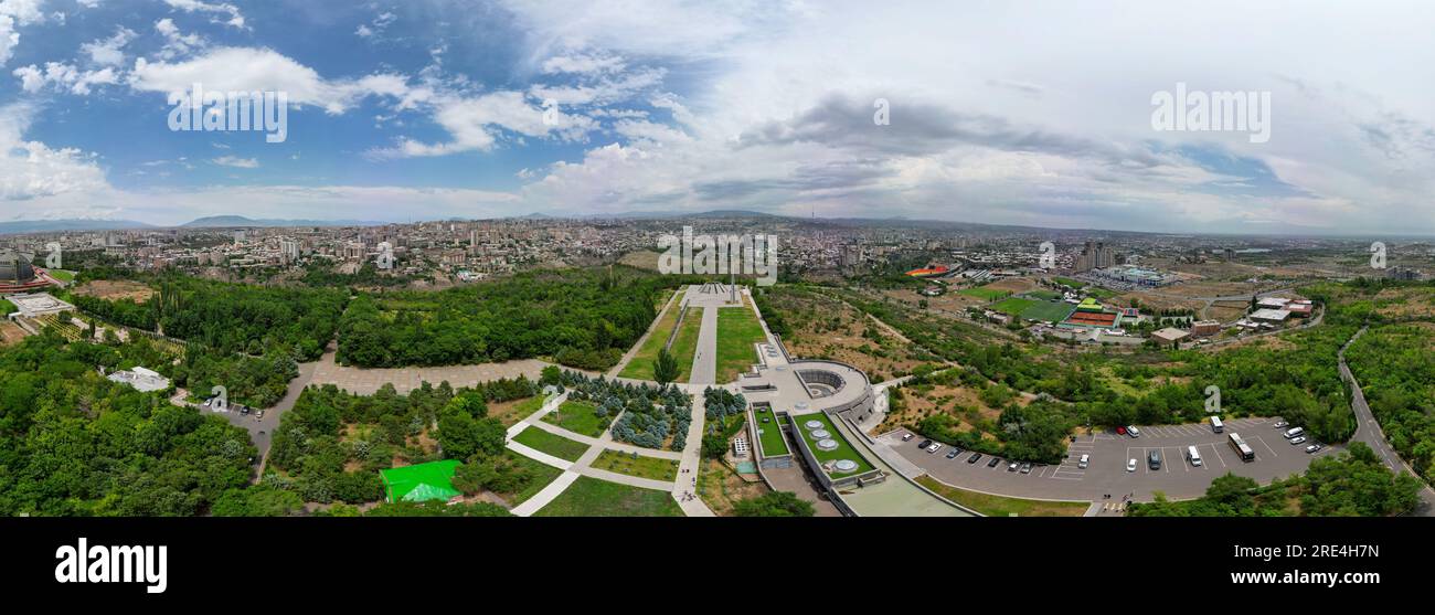 Wide angel image of the very respected and important Tsitsernakaberd ...
