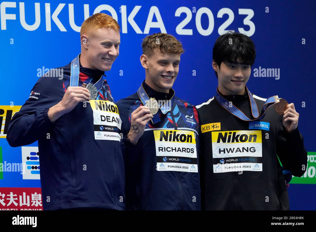 Gold medalist Matthew Richards of Britain, center, silver medal Tom ...