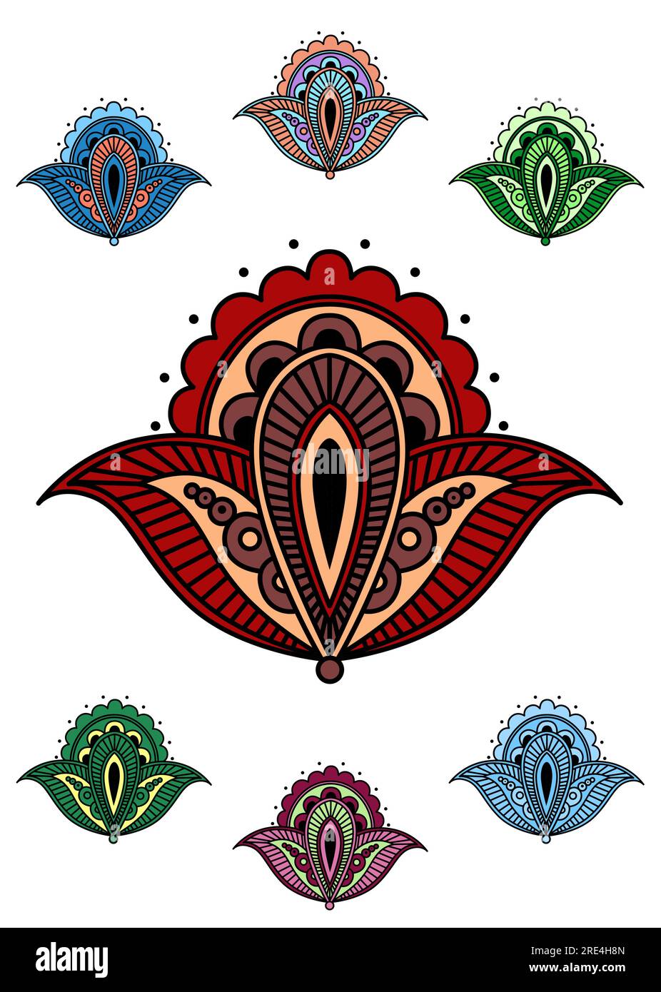 Flowers leaves persian silk Stock Vector Images - Alamy