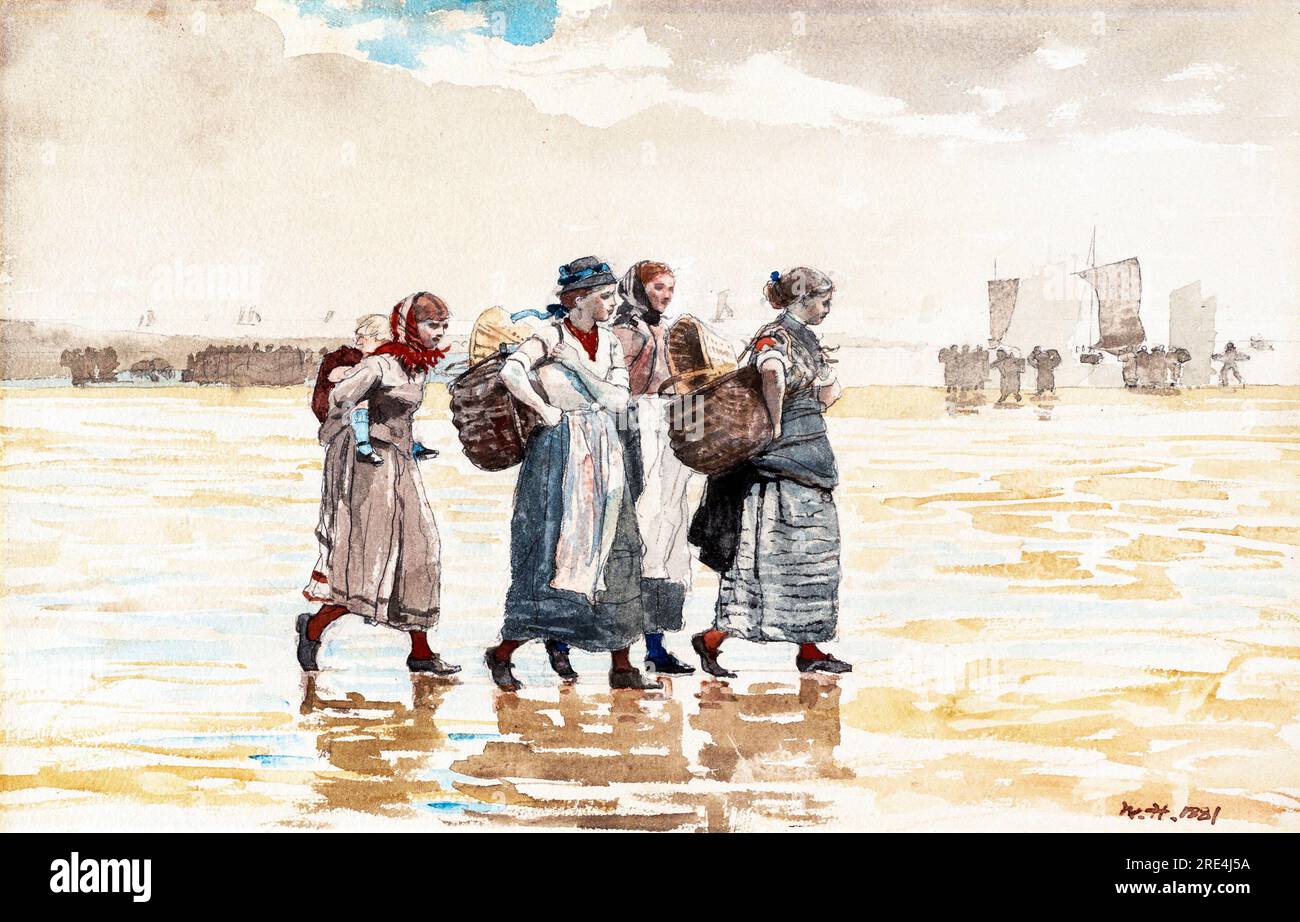 Four fishwives on the beach hi-res stock photography and images - Alamy