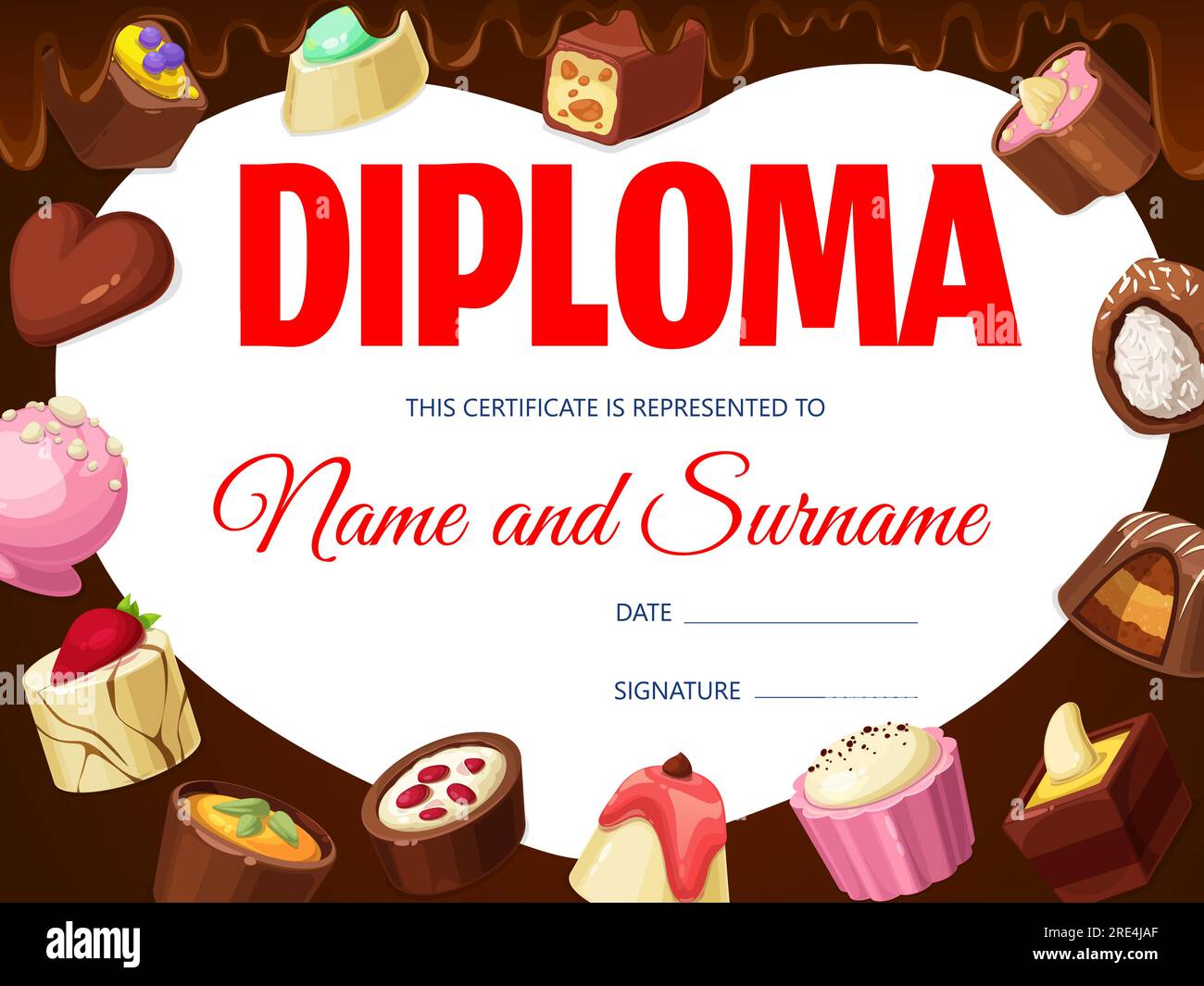 Diploma for best confectioner, chocolate truffle, roasted nuts candy ...
