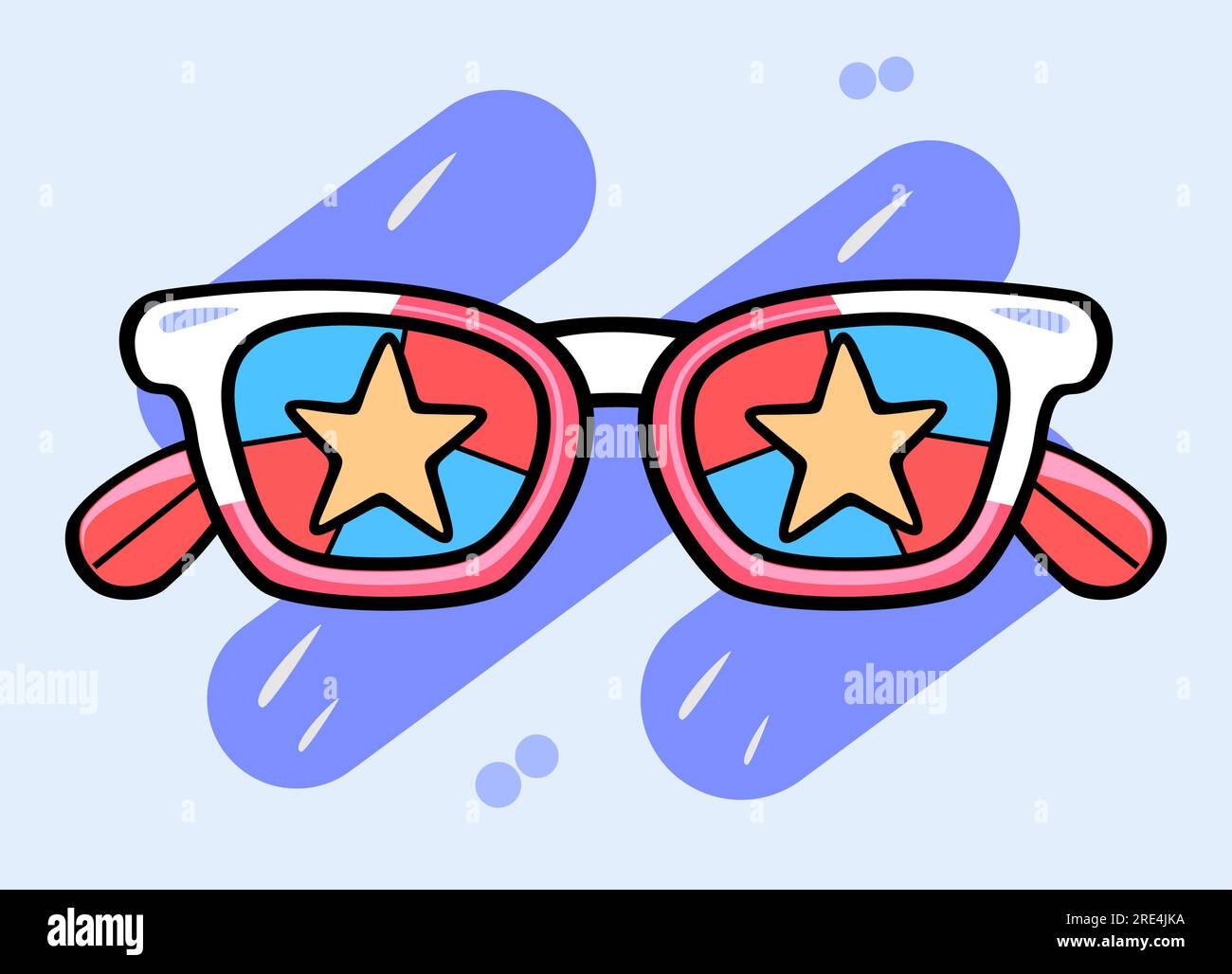 Vector sunglasses on background. Vector illustration in comic style ...