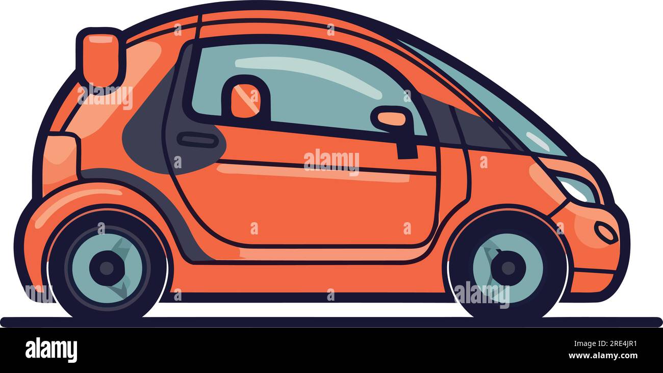 Orange mini car Stock Vector Images - Alamy
