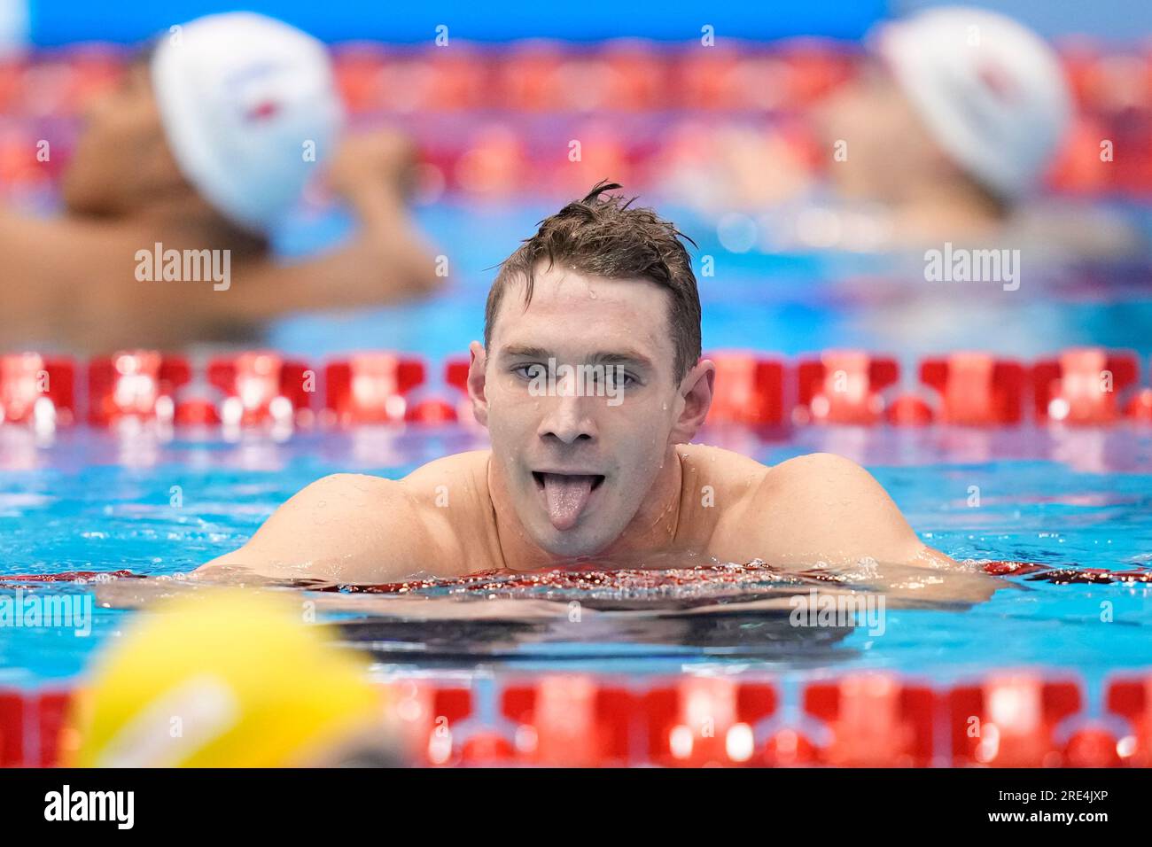 Ryan Murphy of the United States reacts after the Men's 100m backstroke ...