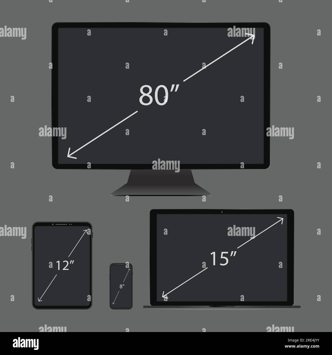 Screen sizes Stock Vector Images - Alamy