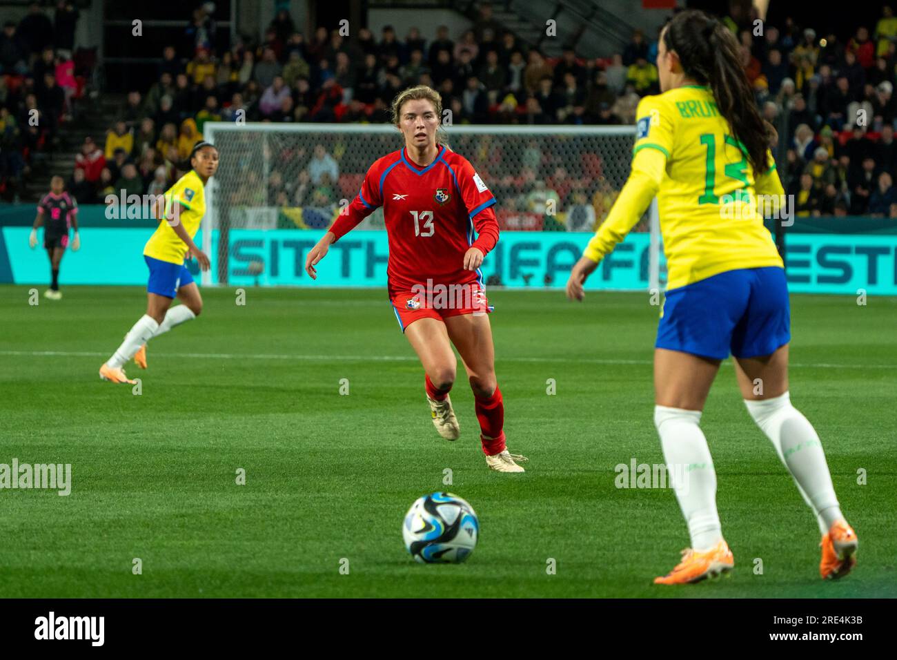 Adelaide, Australia, July 24th 2023: Riley Tanner (13 Panama) defends ...