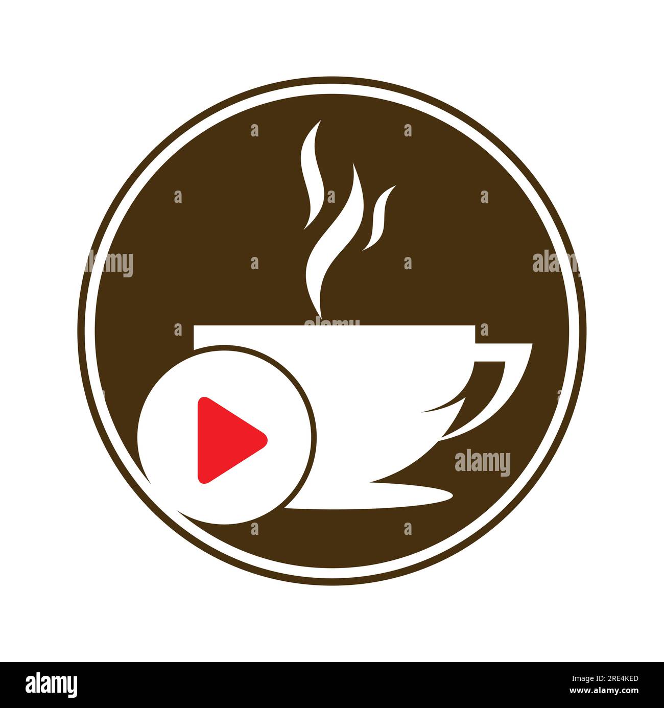 Coffee and play logo design. Coffee logo design with a music play ...