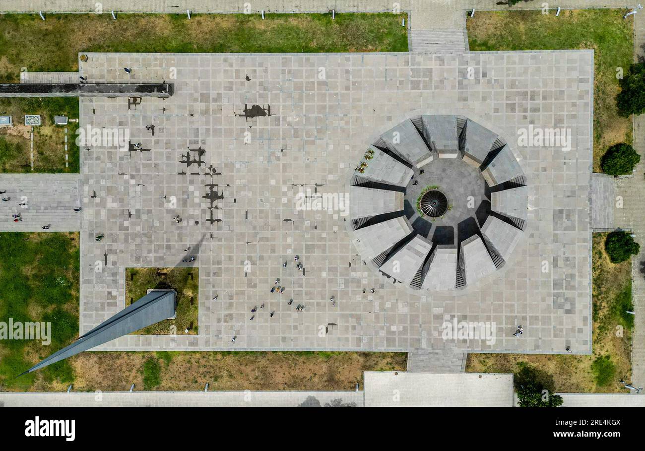 Wide angel image of the very respected and important Tsitsernakaberd ...