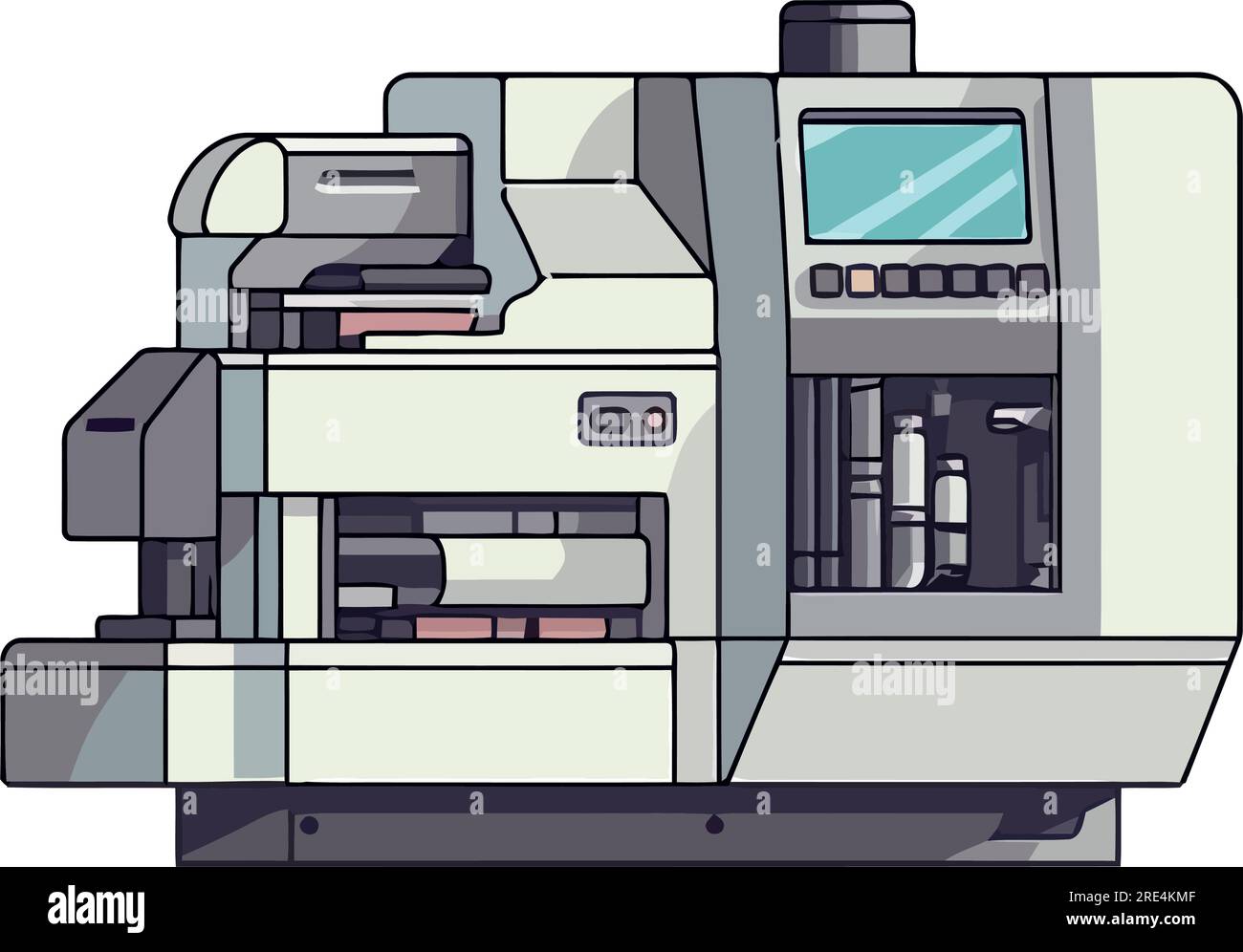 Old printing press machine Stock Vector Images - Alamy