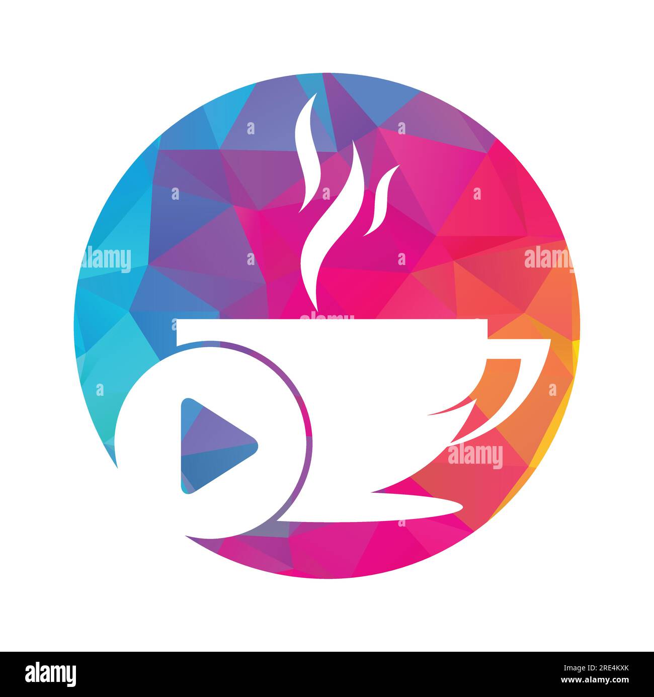 Coffee and play logo design. Coffee logo design with a music play ...