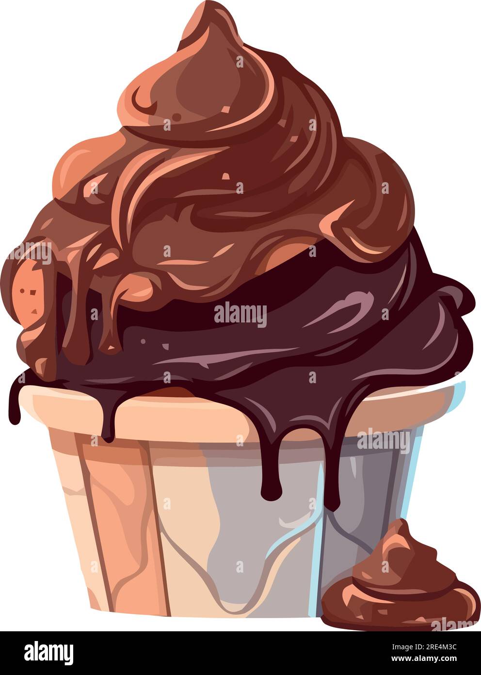 Muffin chocolate sauce dessert Stock Vector Images - Alamy