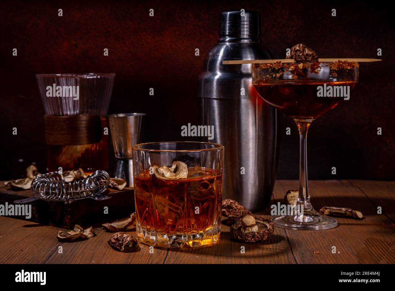 Trendy hard alcohol mushroom cocktail, booze-free mushroom infused ...