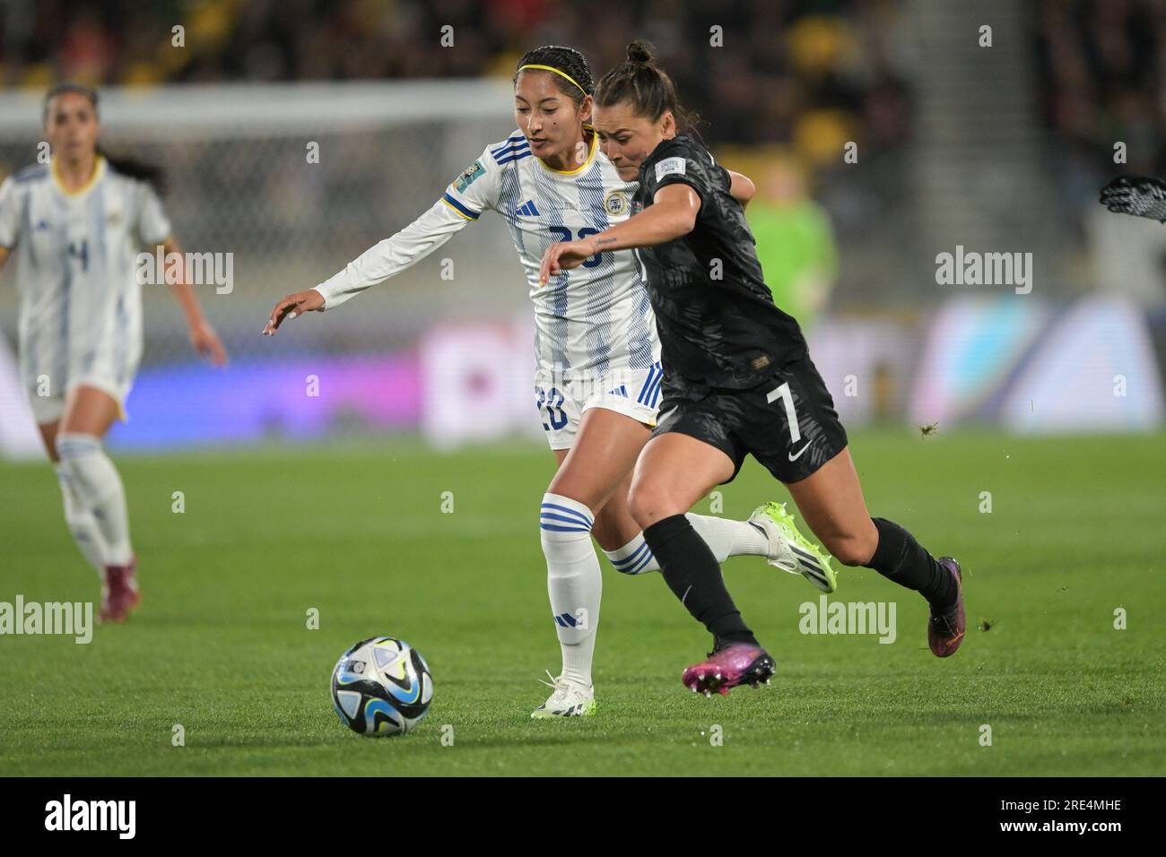 Wellington, New Zealand. 25th July, 2023. Quinley Mirielle Quezada (L ...