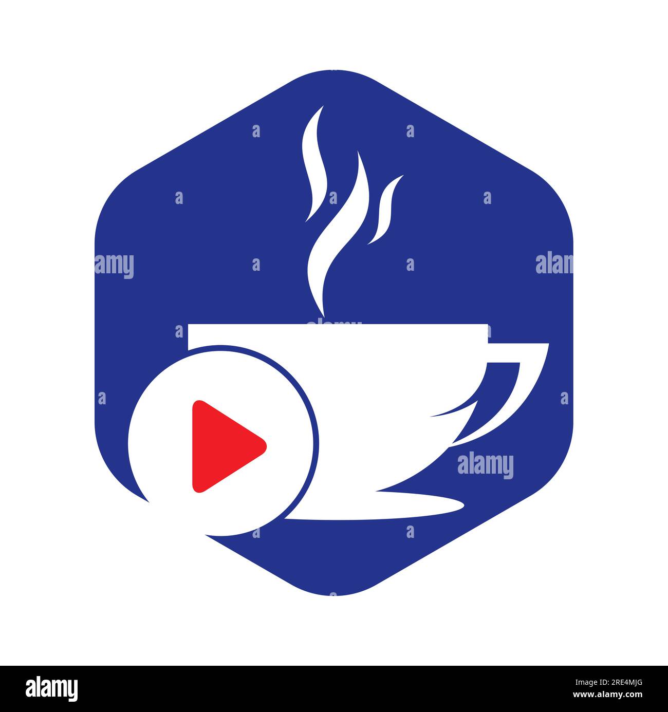 Coffee and play logo design. Coffee logo design with a music play ...