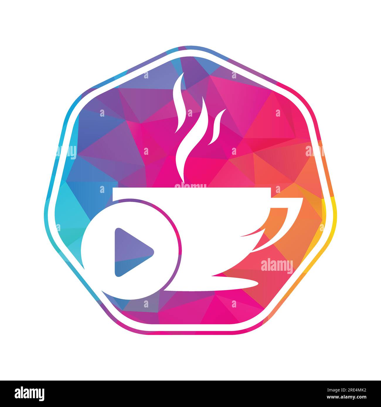 Coffee and play logo design. Coffee logo design with a music play ...
