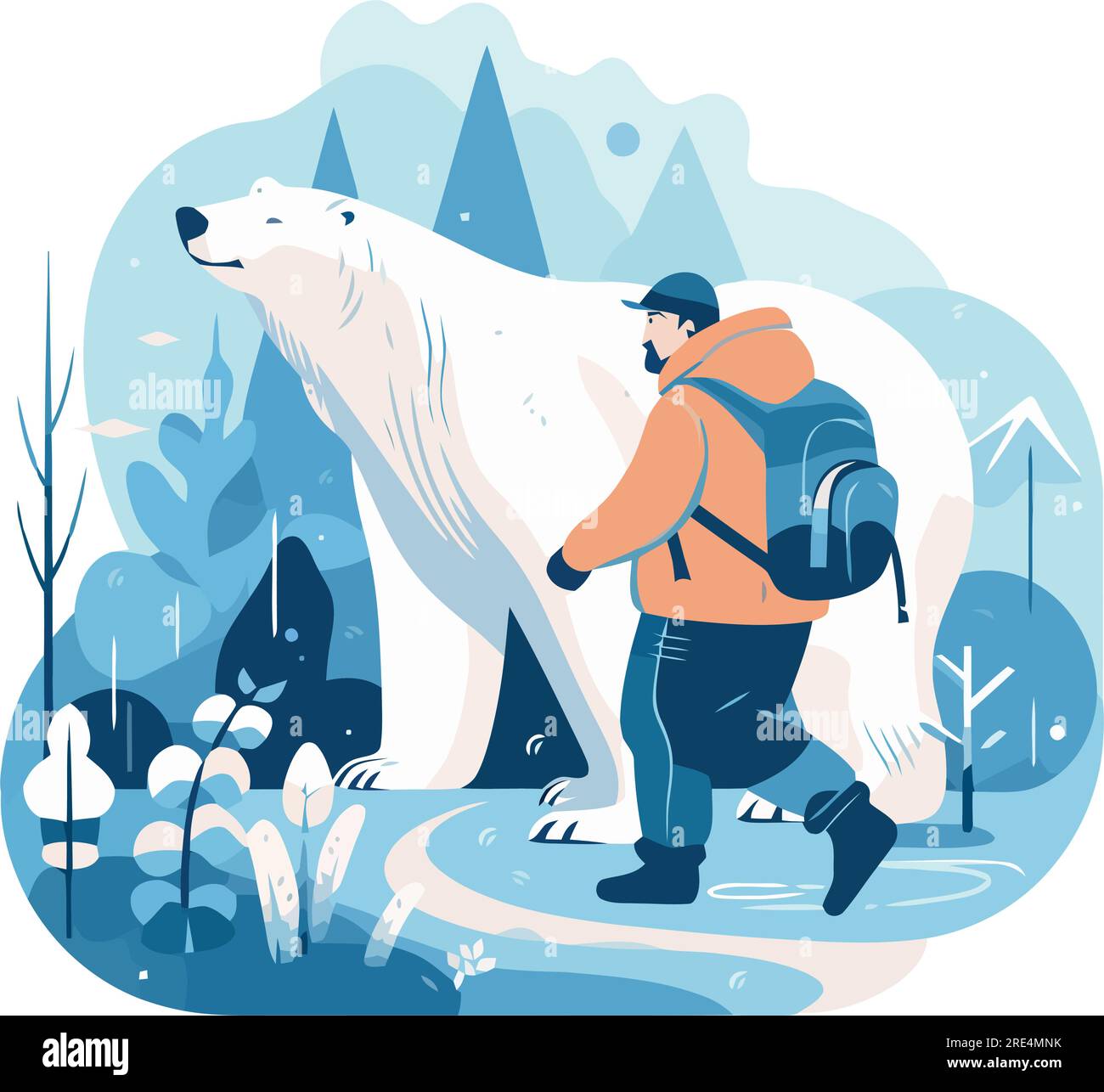Man exploring forest Stock Vector Images - Alamy