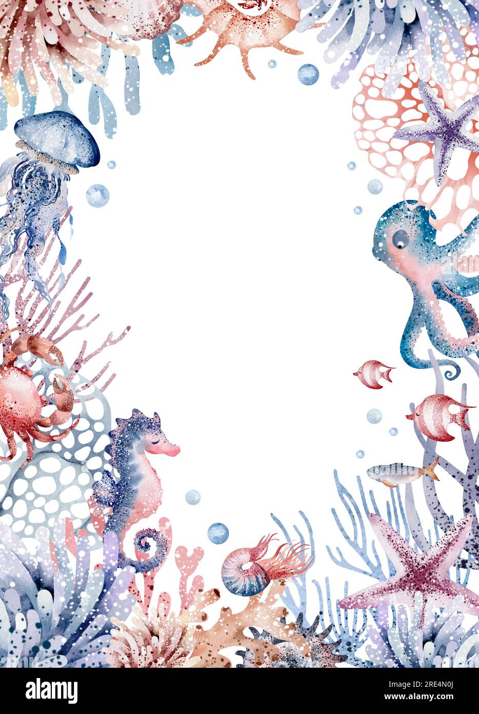 Set of cute postcards with sea animals. Collection of postcards with ...