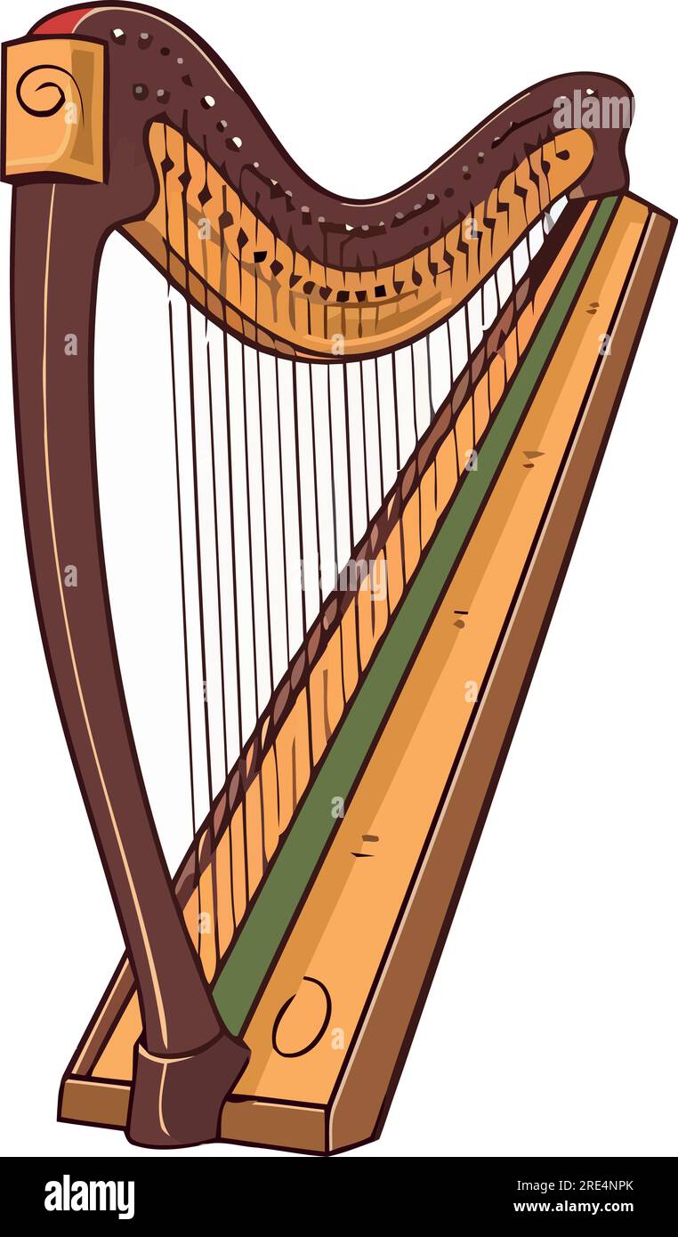 Classical harp illustration over white Stock Vector Image & Art - Alamy