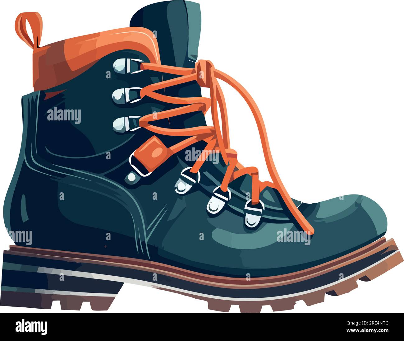 leather hiking boot over white Stock Vector Image & Art - Alamy